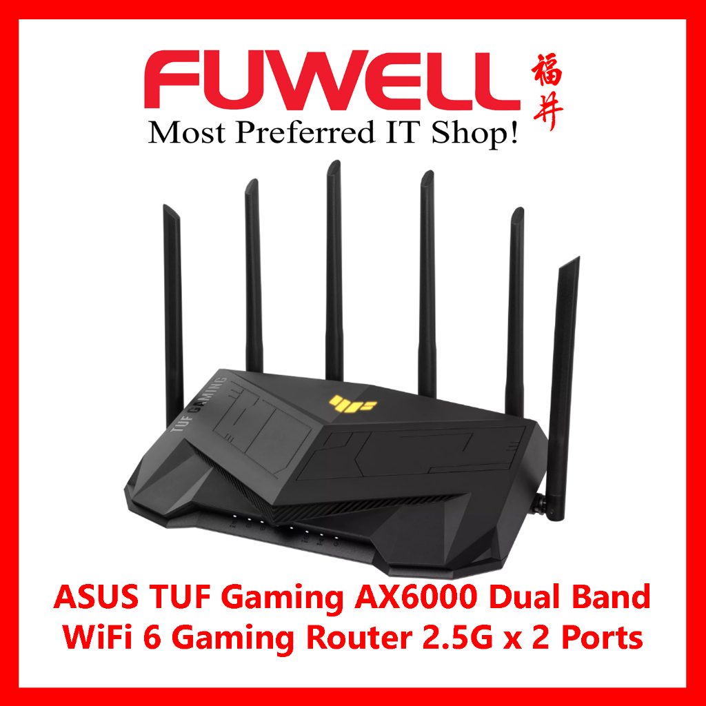 FUWELL- ASUS TUF Gaming TUF-AX6000 Dual Band WiFi 6 Gaming Router 2.5G ...