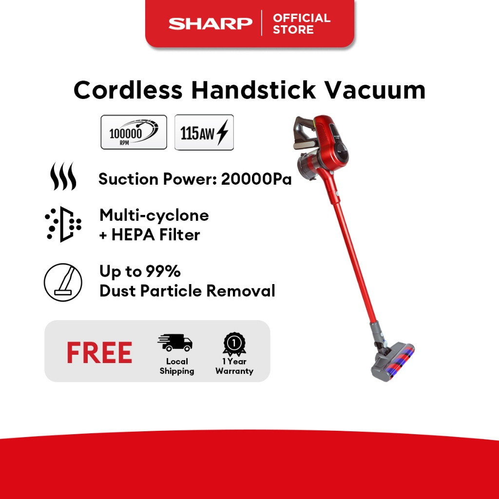 SHARP Cordless Handstick Vacuum with Mop Kit EC-SA95S-R | Shopee Singapore