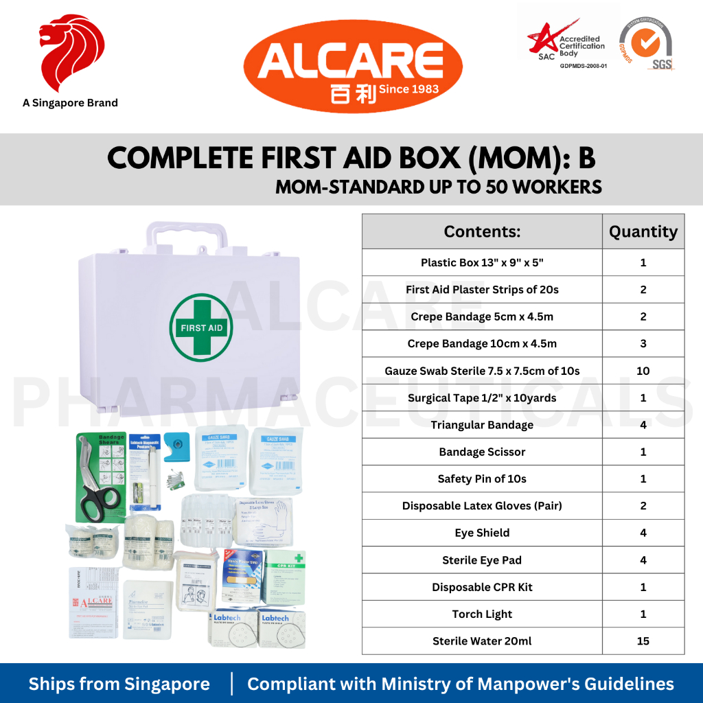 Alcare Complete First Aid Box B (MOM) | Shopee Singapore