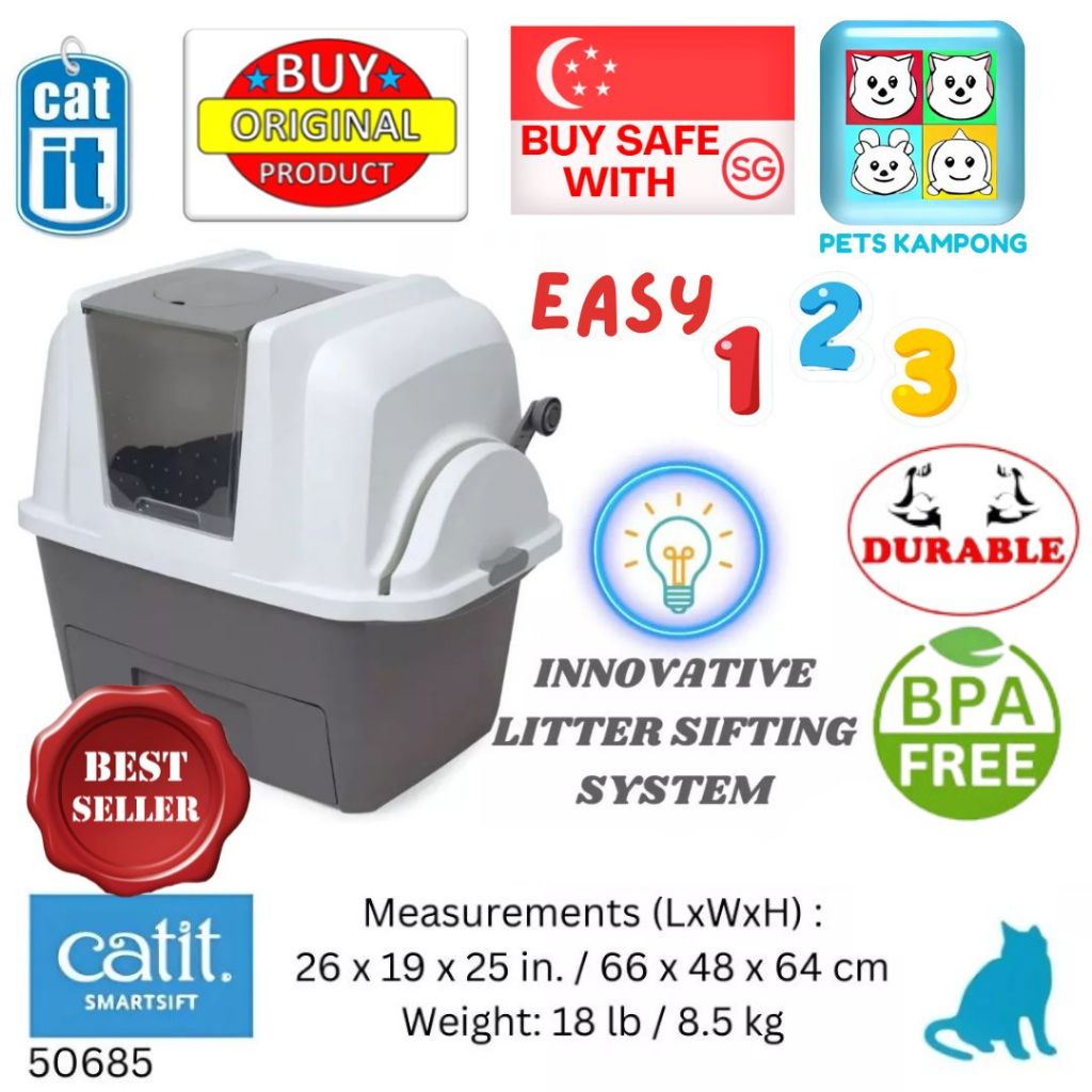 Catit Smartsift Litter Box with Airsift Filter System (50685 ...