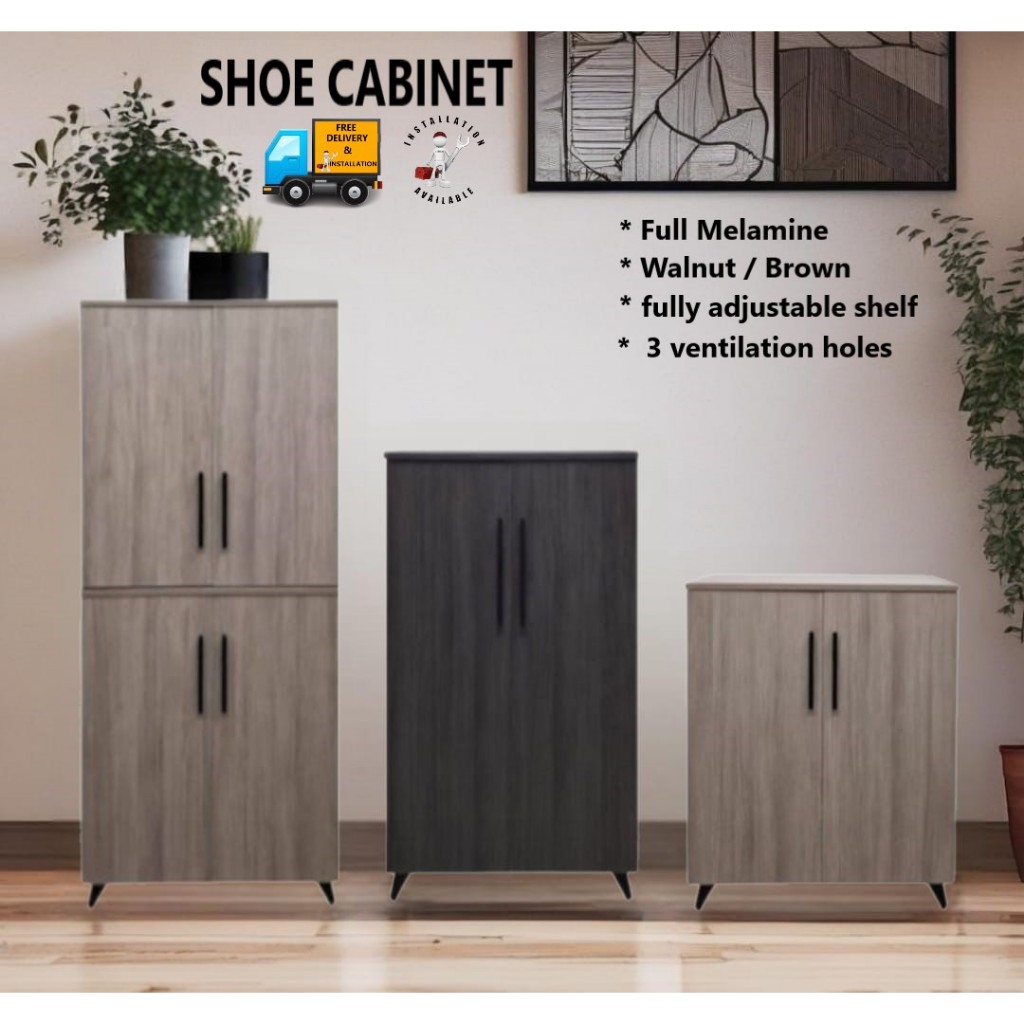 Full Melamine 2 Door Shoe Cabinet (LEA-7035) | Shopee Singapore