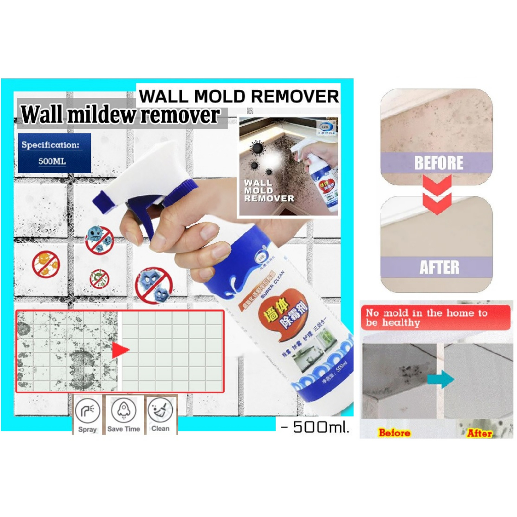 Wall Mold Mildew Remover Spray Spot Stain Remover Cleaner Mildewproof ...