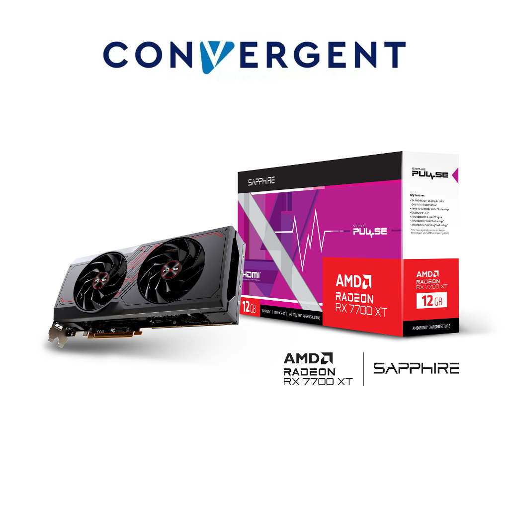 SAPPHIRE PULSE AMD RADEON RX 7700 XT GAMING OC 12GB GDDR6 Gaming ...