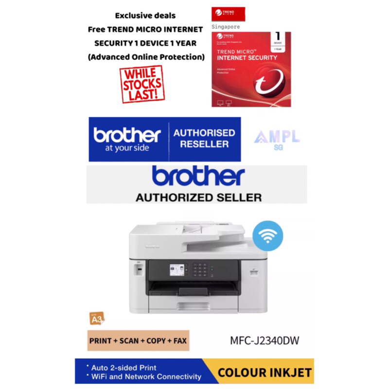 Brother MFC-J2340DW Inkjet Printer -Print| Scan Copy Fax*Automatic 2 ...