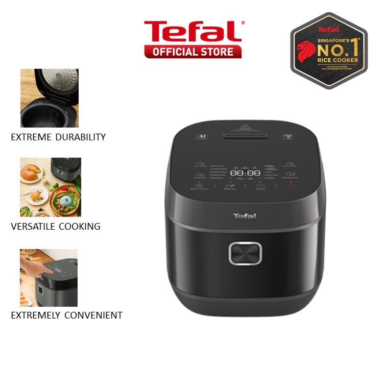 Tefal Delirice Plus Fuzzy Logic Spherical Pot Rice Cooker 1.8L RK776B – 14 Programmes, AI, 12H ...