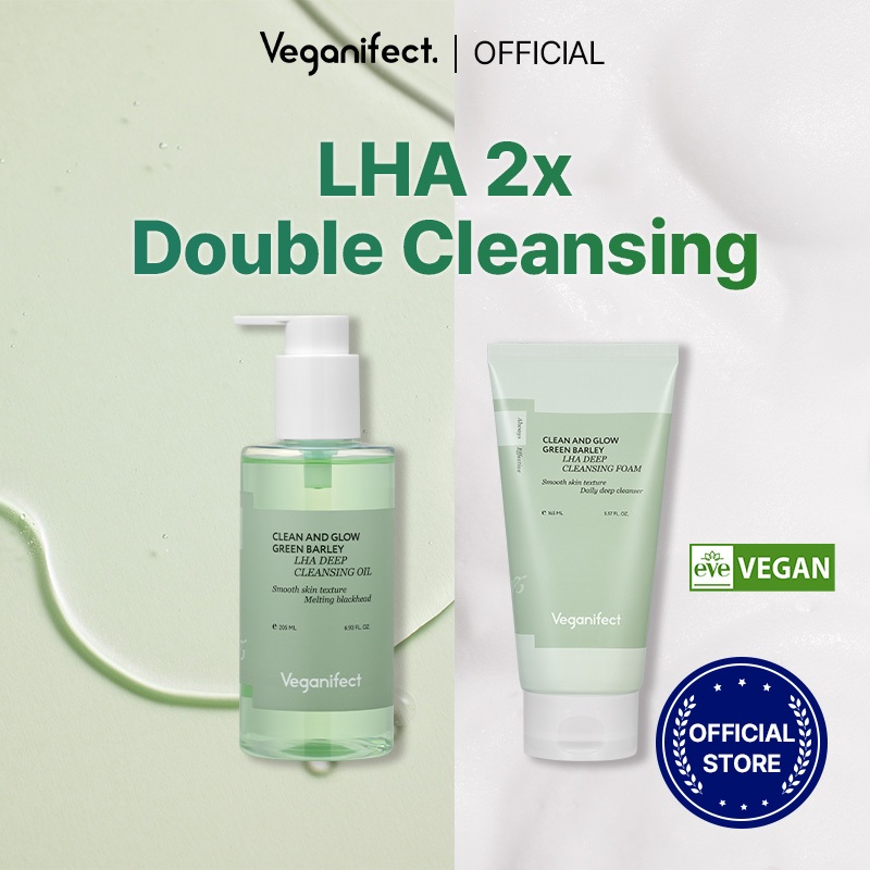 [Veganifect] LHA Deep Cleansing Oil 205ml + LHA Deep Cleansing Foam 165ml / Acne-prone skin ...