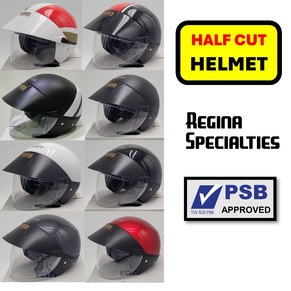 KISS Helmet (Half-cut PSB Approved) | Shopee Singapore