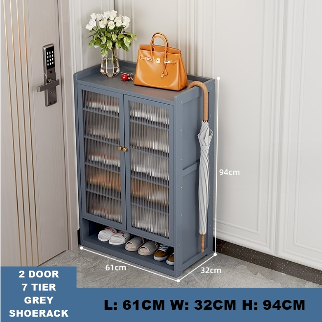 [SG SELLER - TWL] 7/8 TIER NO DRILLING INSTALLATION SHOE RACK FROSTED ...
