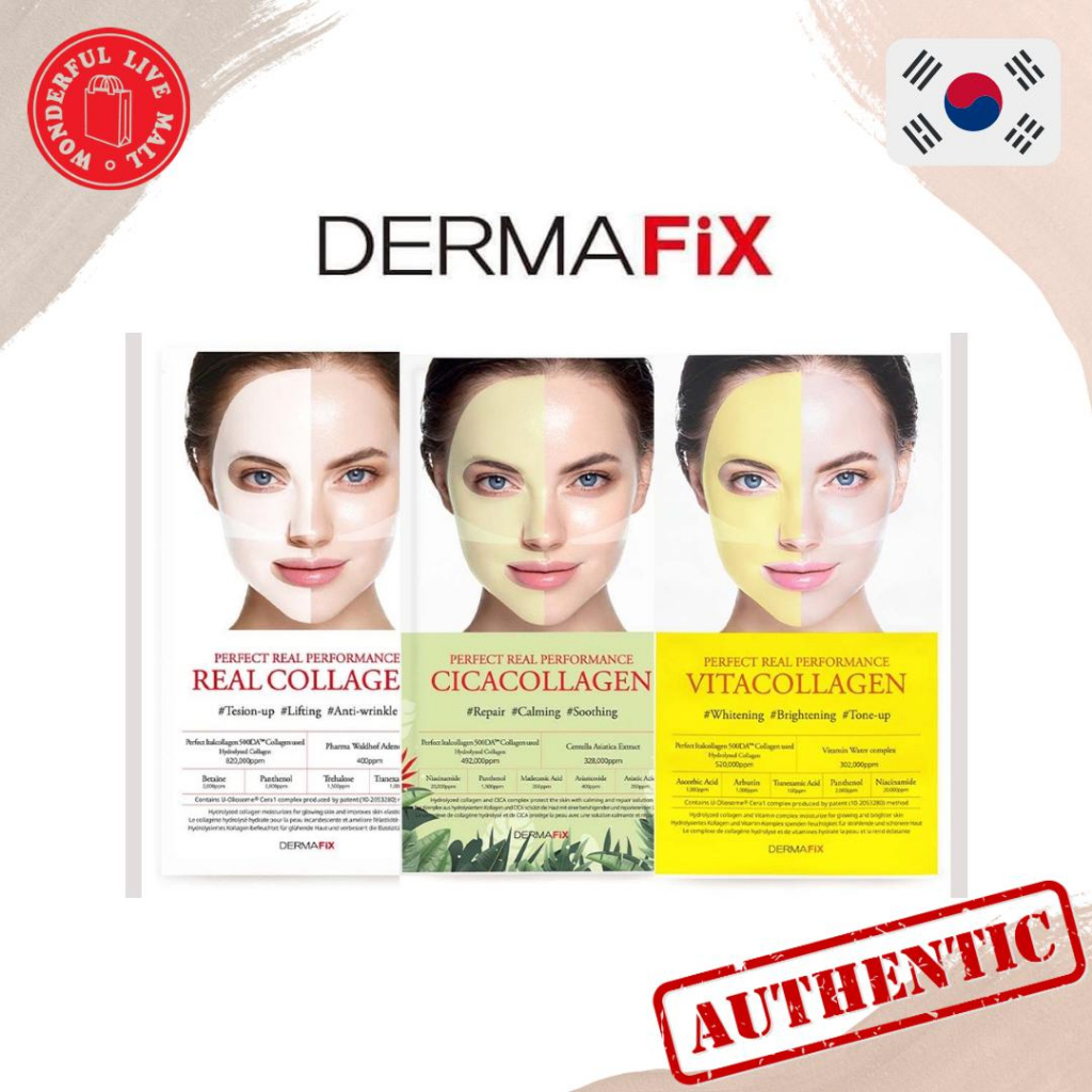 DERMAFiX Perfect Real Performance Collagen mask -8pcs/pack | Shopee ...