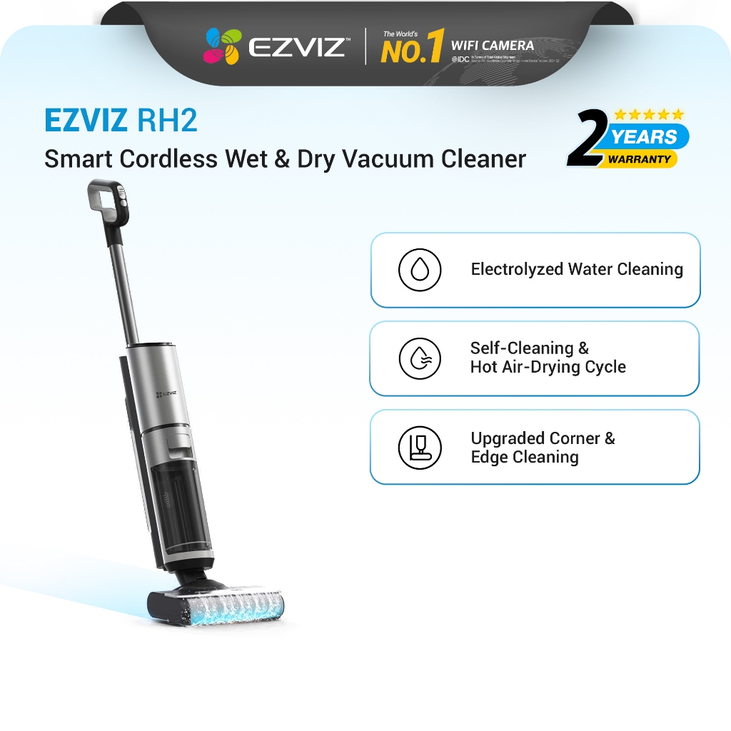 EZVIZ RH2 Smart Cordless Handheld Wet and Dry Mop Sweep Portable Vacuum ...
