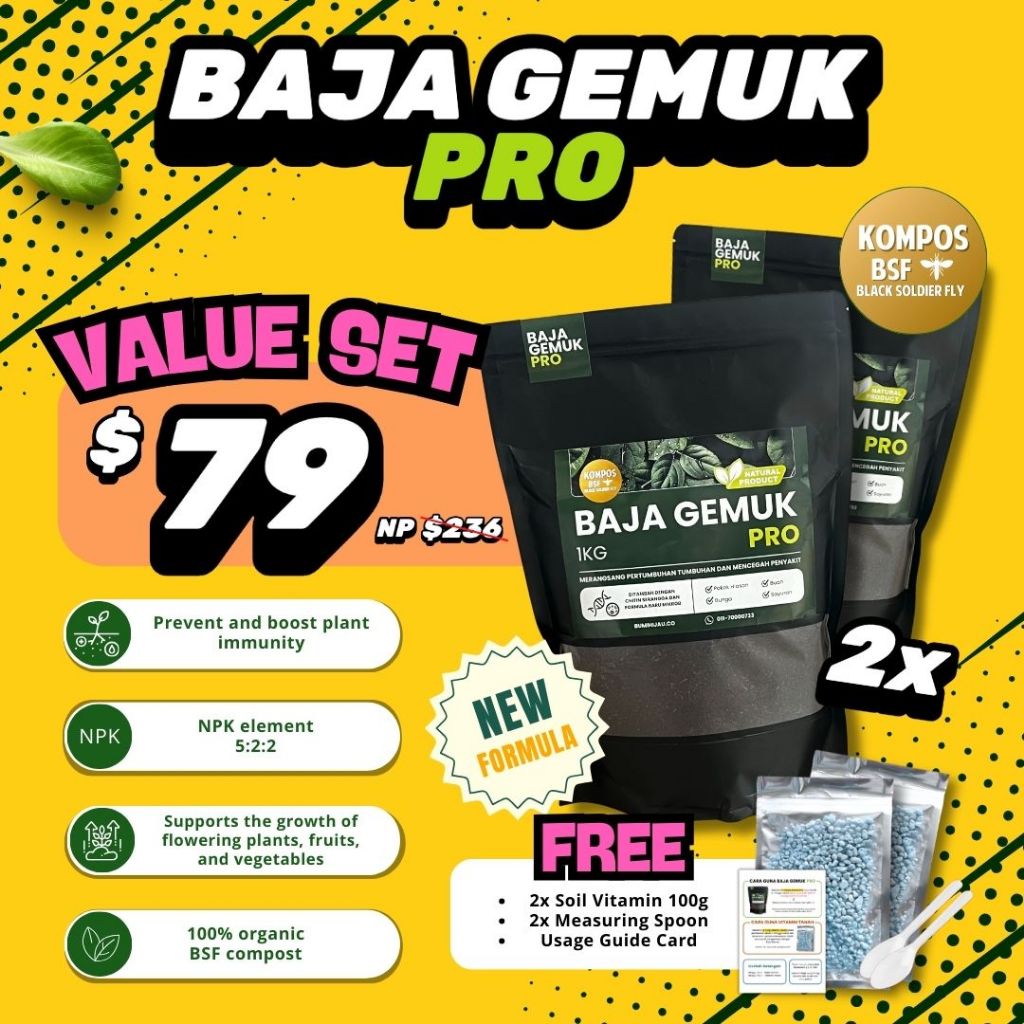 Baja Gemuk Pro, Baja Gemok, BSF Fertilizer, Compost Fertilizer, Organic ...
