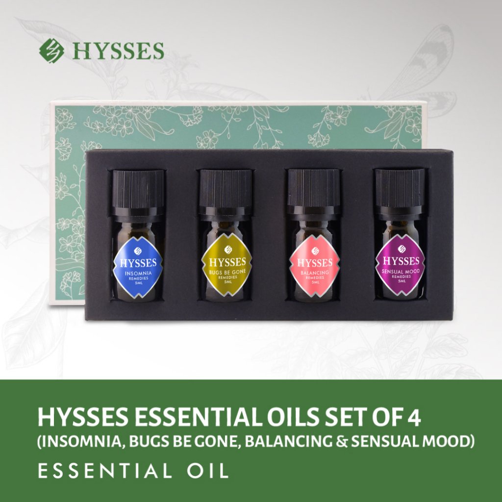 Hysses Essential Oils Set of 4 (Insomnia, Bugs Be Gone, Balancing ...