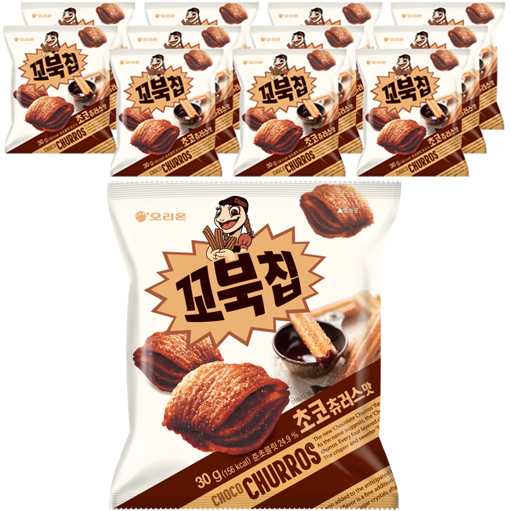 Orion Kkobuk Chip Choco Churros Mini Snacks 30g, 12 pieces | Shopee ...