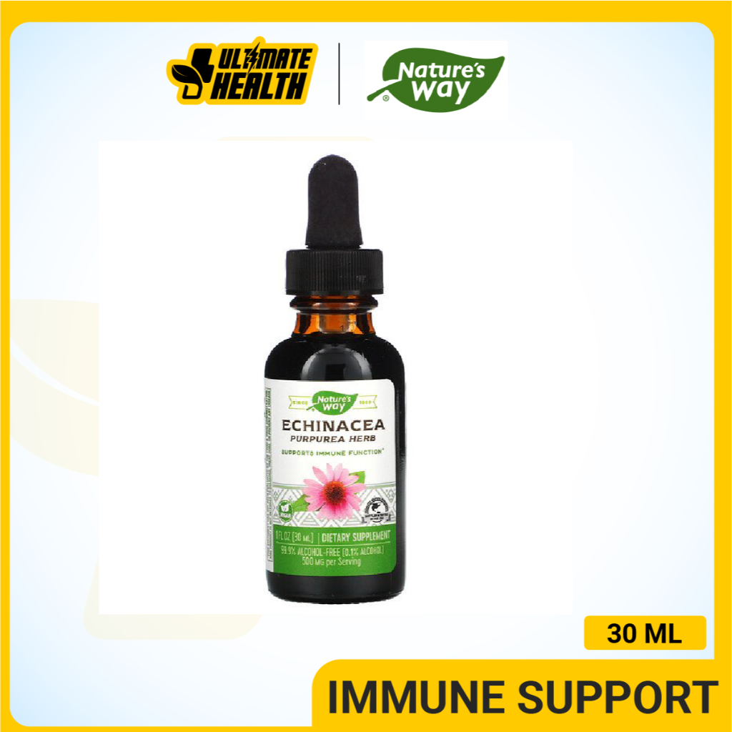 Nature's Way, Echinacea, Purpurea Herb, 99.9% Alcohol Free To Boost Immunity, Ease Dose Dropper ...