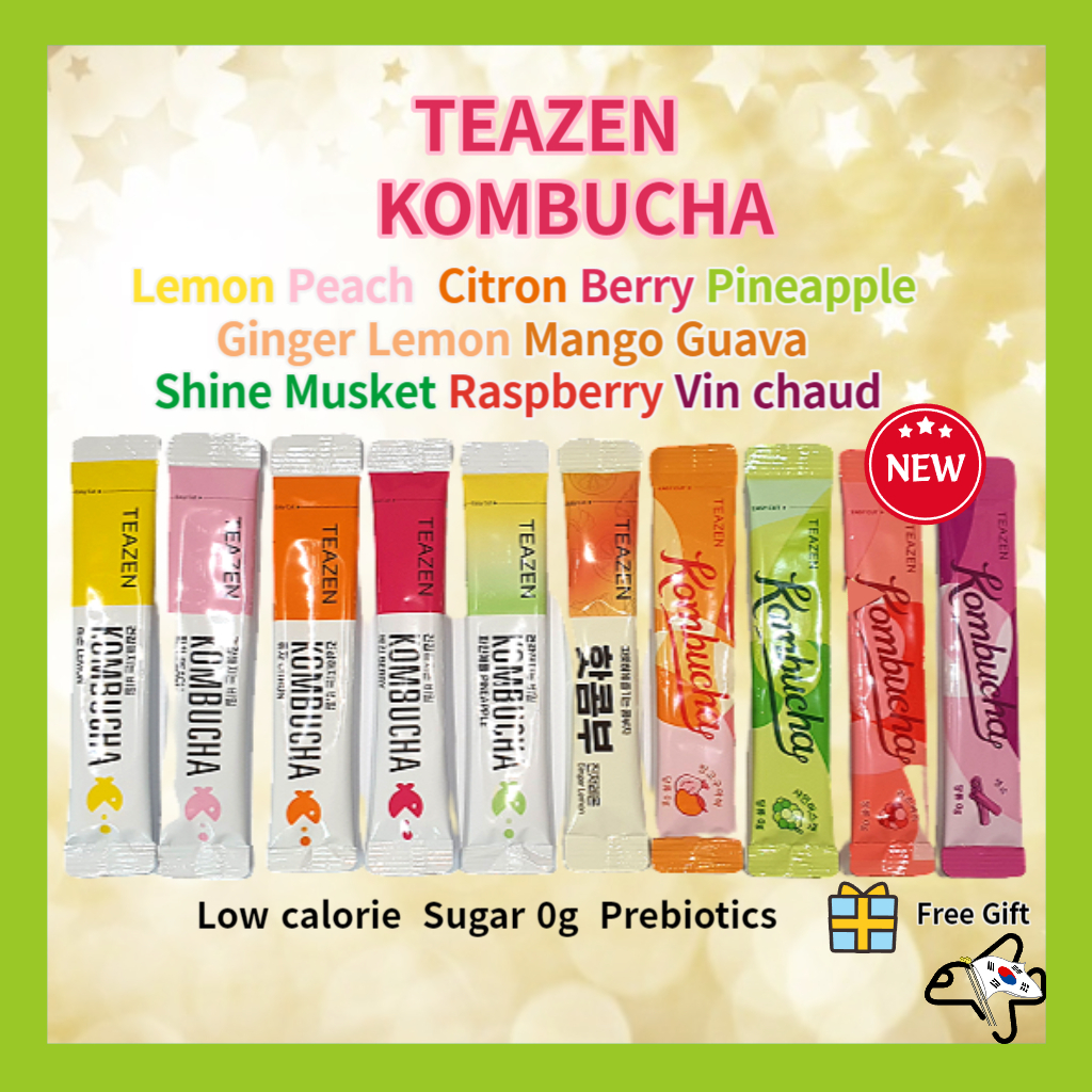TEAZEN Kombucha /Shine Muscat/ Mango Guava/ Peach/ Pineapple/ Lemon ...