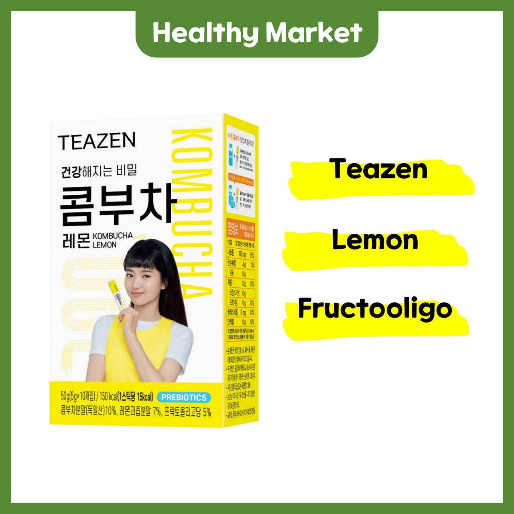 TEAZEN KOMBUCHA LEMON STICK 2g x 50 KOMBUCHA POWDER KOMBUCHA TEA Detox ...