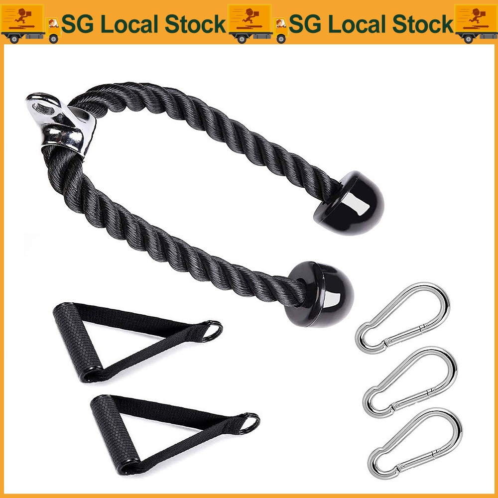 [SG Stock]Triceps Push Pull Down Rope Cord,Complete with Snap Hook ...