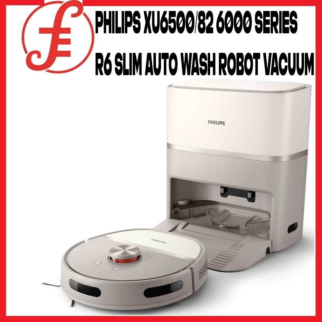 PHILIPS XU6500/82 6000 SERIES R6 SLIM AUTO MOP WASH ROBOT VACUUM ...