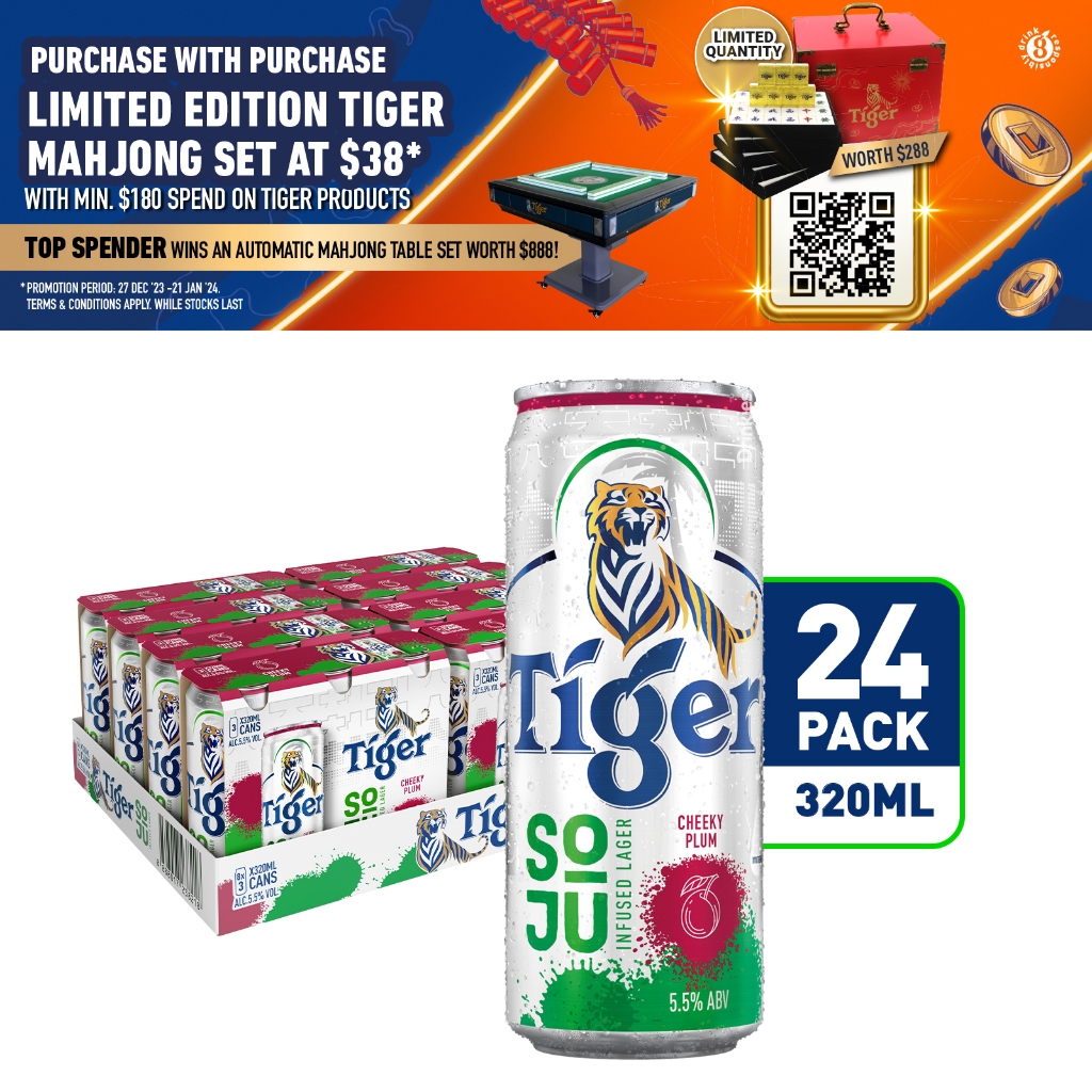 Tiger Soju Cheeky Plum Beer Can, 24 x 320ml | Shopee Singapore