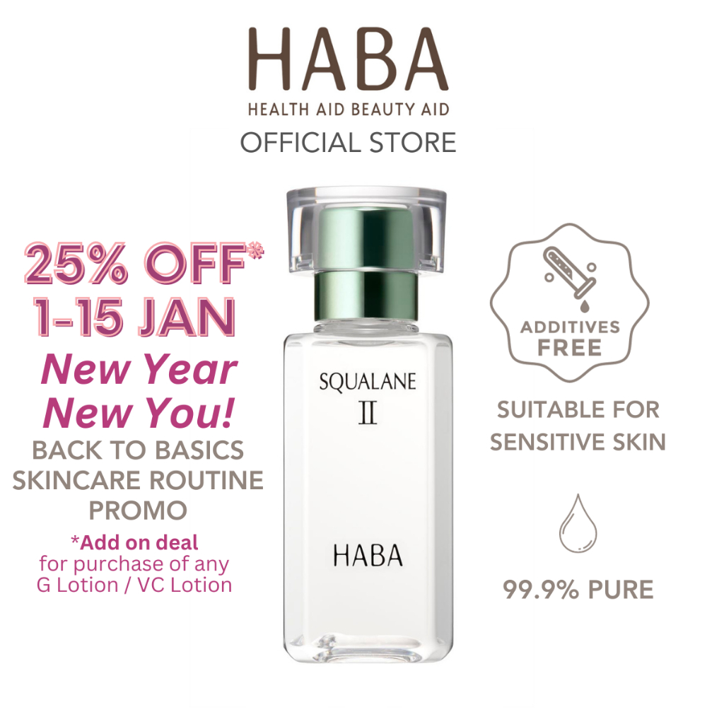 HABA Additive-Free Squalane II (99.9% Pure Plant based Squalane Oil) 15ml / 30ml / 60ml | Shopee ...