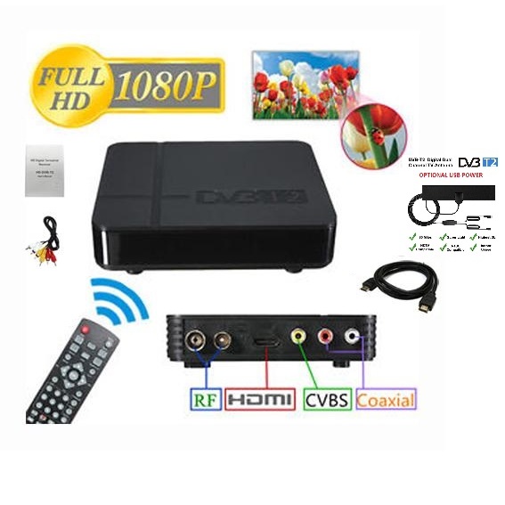 K2 M2 M3 DVB T2 DIGITAL TV BOX with HDMI CABLE & SLIM USB 1M Digital ...
