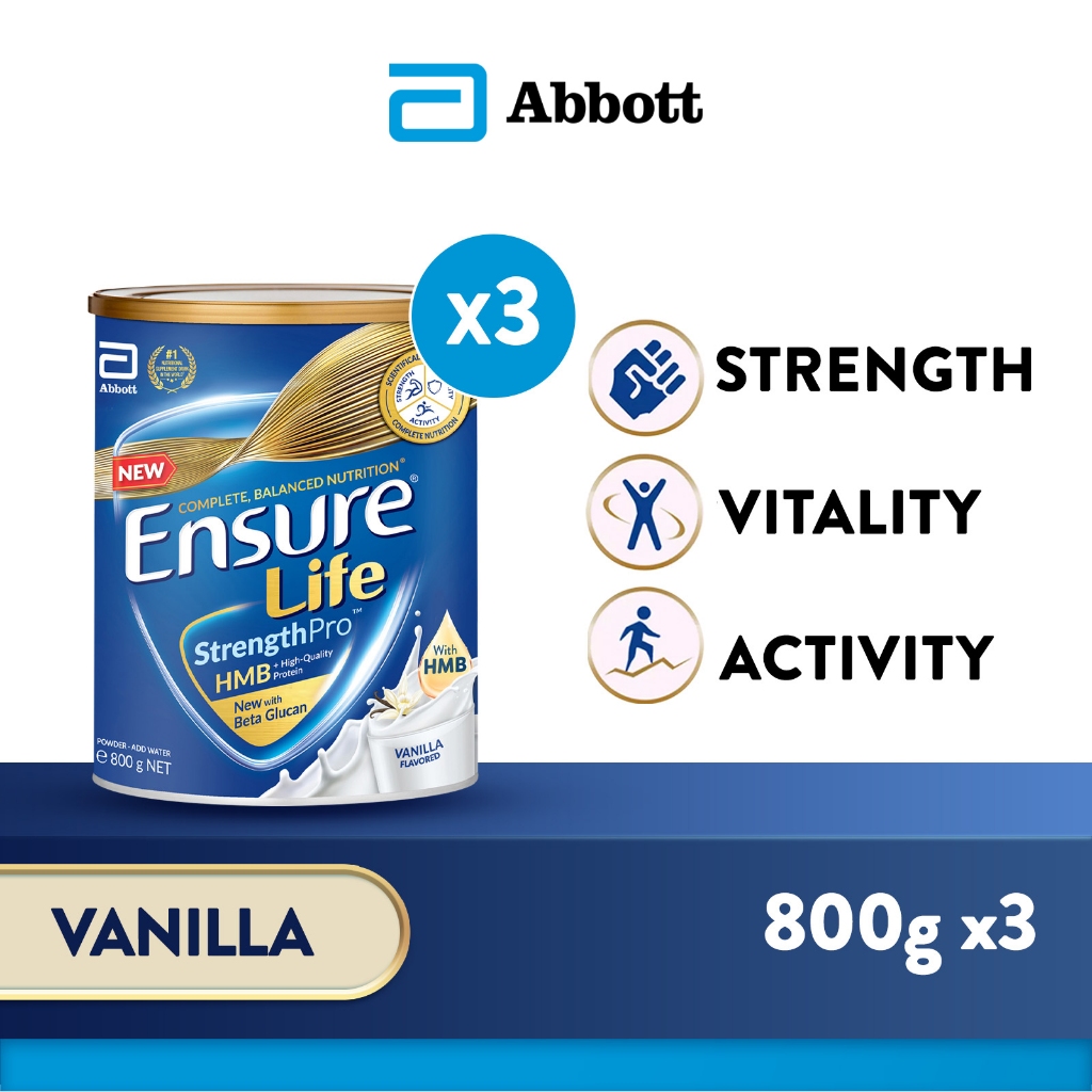[Bundle of 3] Ensure Life StrengthPro Vanilla (800g) | Shopee Singapore