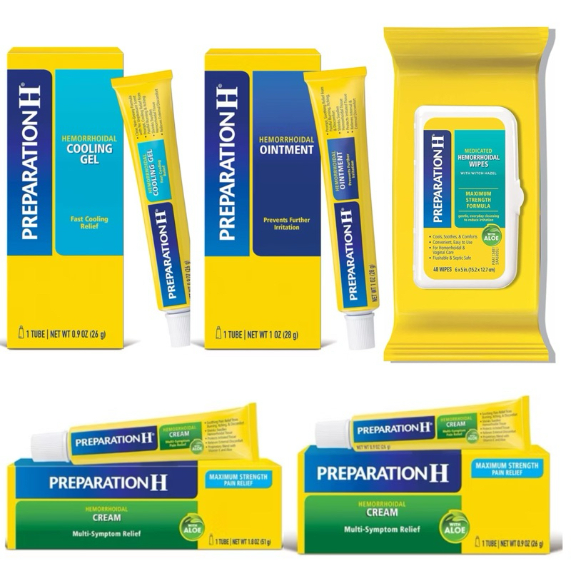 Preparation H Hemorrhoid Cream/wipes for Piles, Hemorrhoids, Itching ...