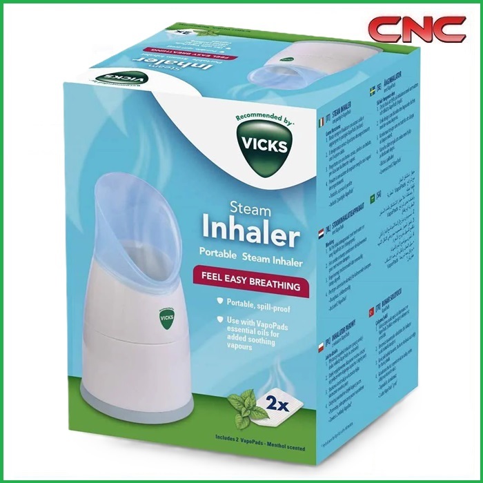 Vicks Steam Inhaler with 2 Menthol Scent Pads Relieve Colds, Flu ...