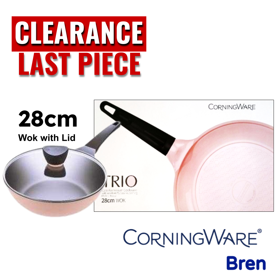 Corelle Brands Corningware TRIO Cast Aluminium Cookware (28cm Wok with ...
