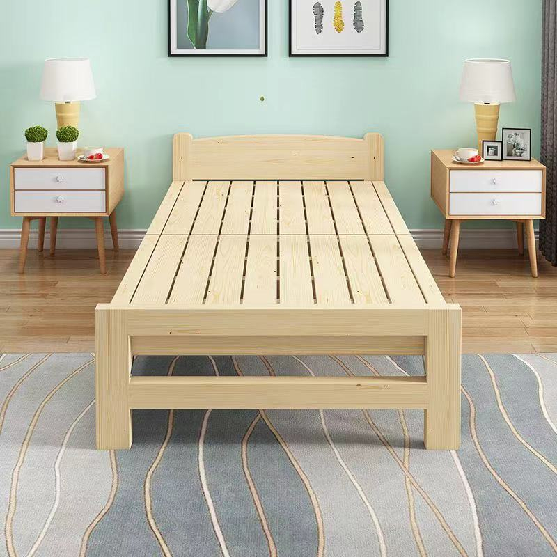 Solid wood folding bed children's bed single bed simple office lunch ...