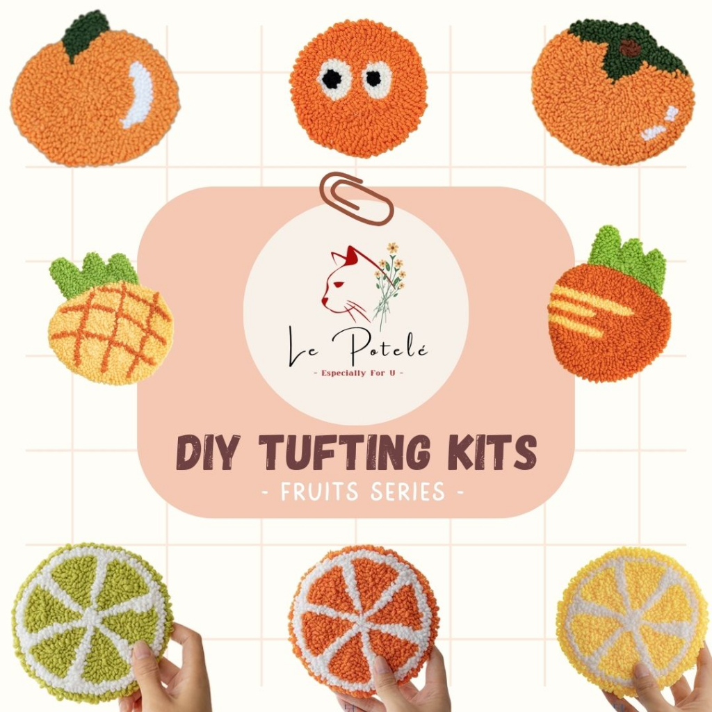 [SG Art & Craft]DIY Punch Needle Kit Fruit Coaster/DIY Tufting Kit ...