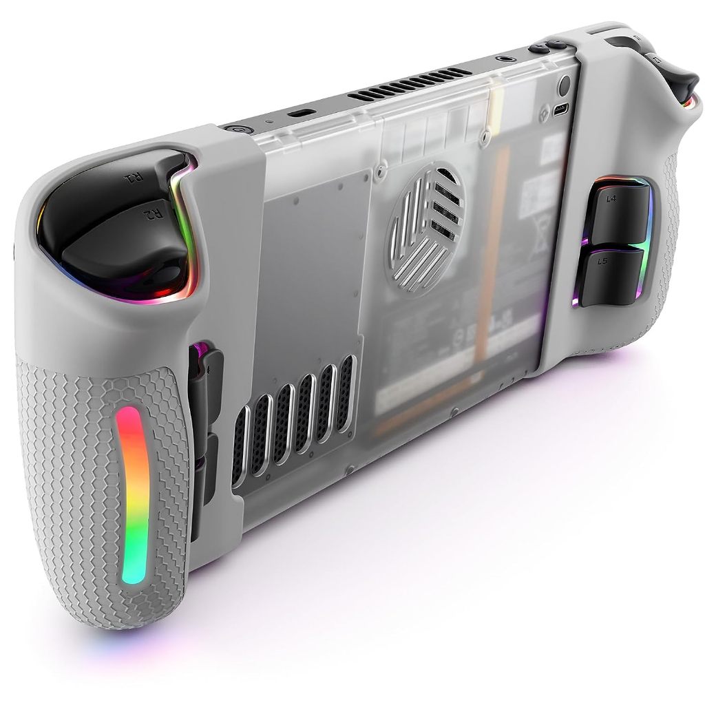 JSAUX Steam Deck OLED Transparent RGB Backplate with Silicone Grip ...