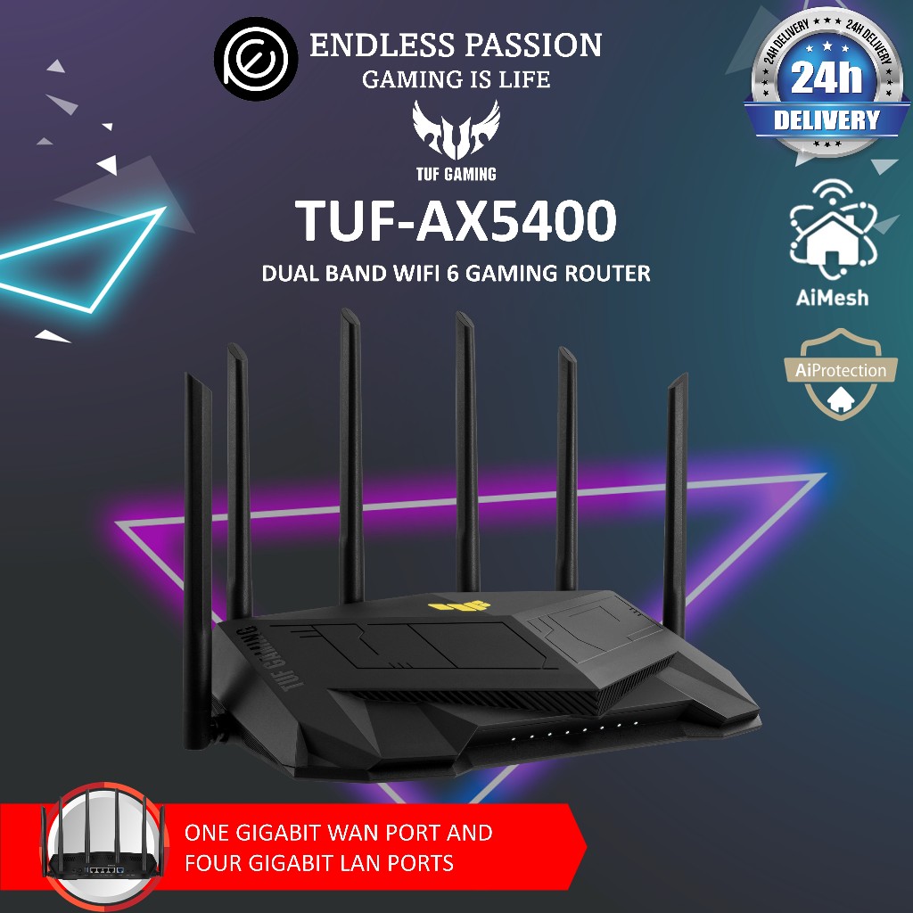 Asus TUF-AX5400 Dual Band WiFi 6 Gaming Router | Shopee Singapore