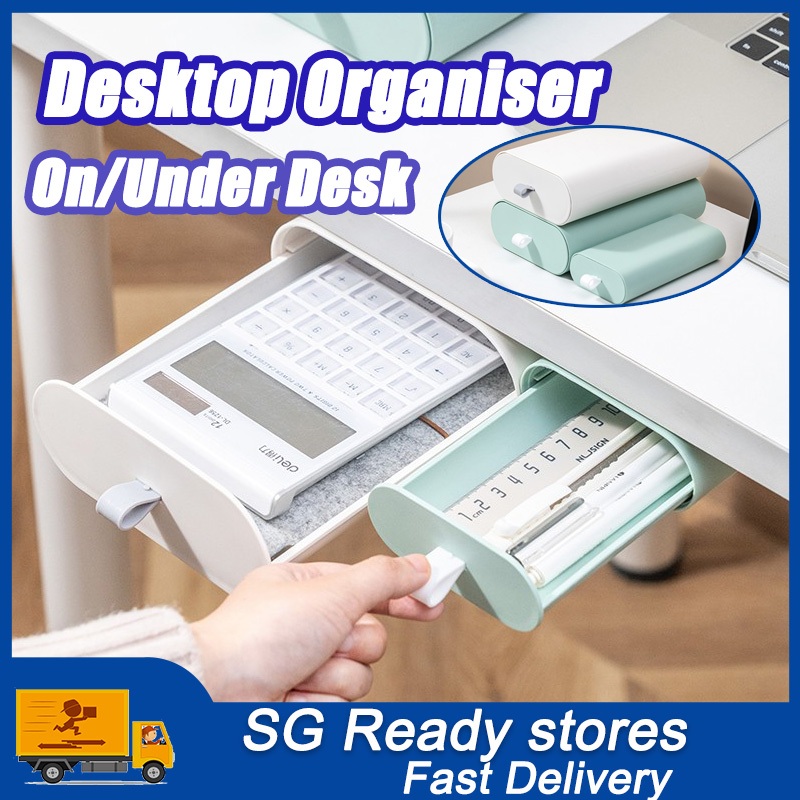 SG STOCK Hidden under Table Pencil Case Hanging table Mini Drawer ...