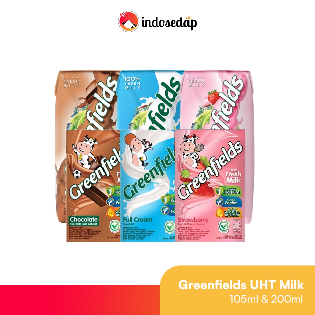 IndoSedap Greenfields UHT Milk | Authentic Original UHT Milk (105ml ...