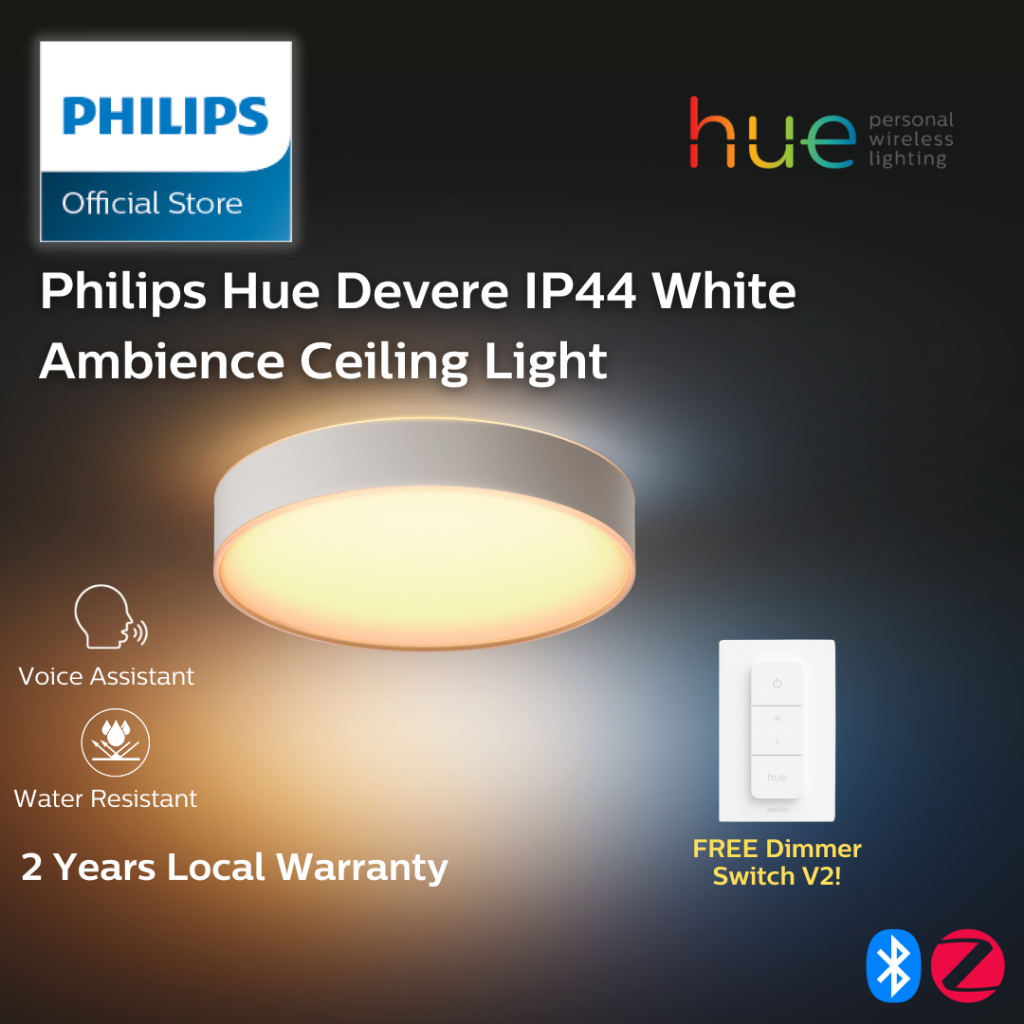 Philips Hue Devere White Ambience Smart Ceiling Light | Bluetooth ...