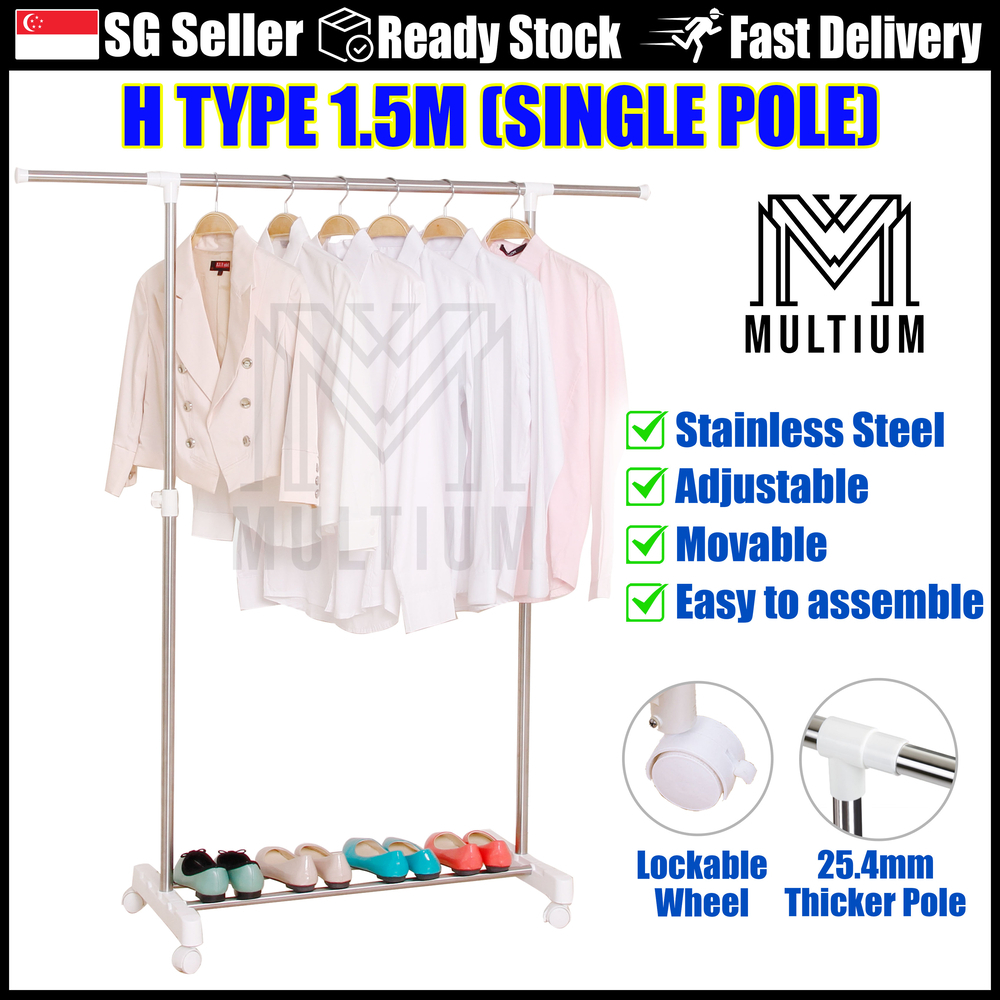 Laundry Rack 1.5M (SINGLE POLE) Clothes Drying Rack | Clothes hanger ...