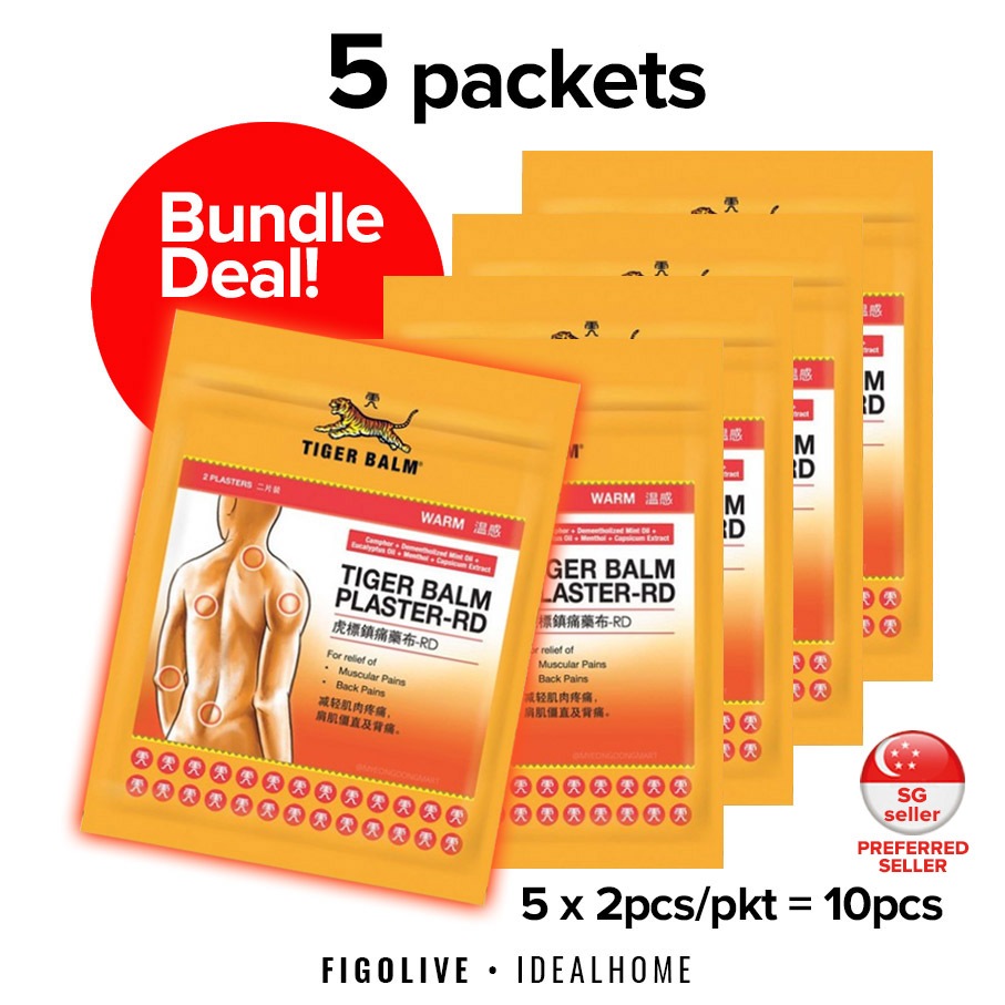 [SG Seller] Bundle of 5 Packs Tiger Balm Plaster (Warm/Cold) - Large ...