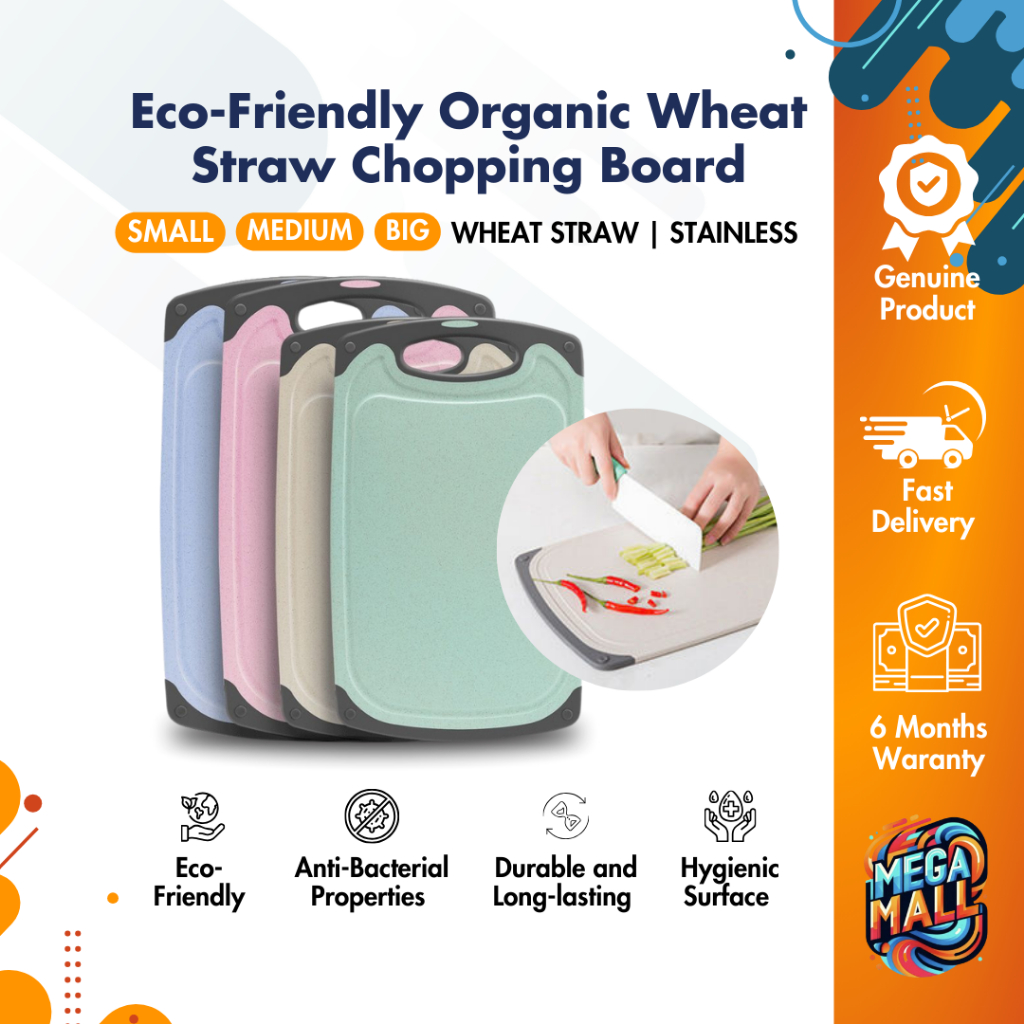 Eco-Friendly Wheat Straw Cutting Board – Durable Stainless Steel ...
