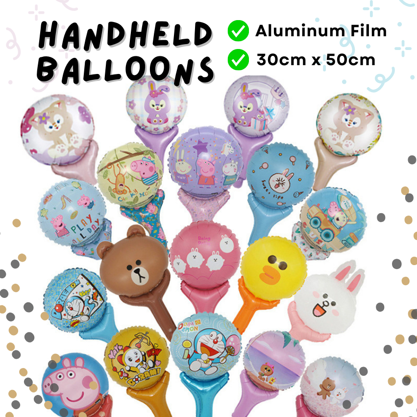 (READY STOCK) Handheld Balloon Cartoons || Cheering Stick Balloon ...