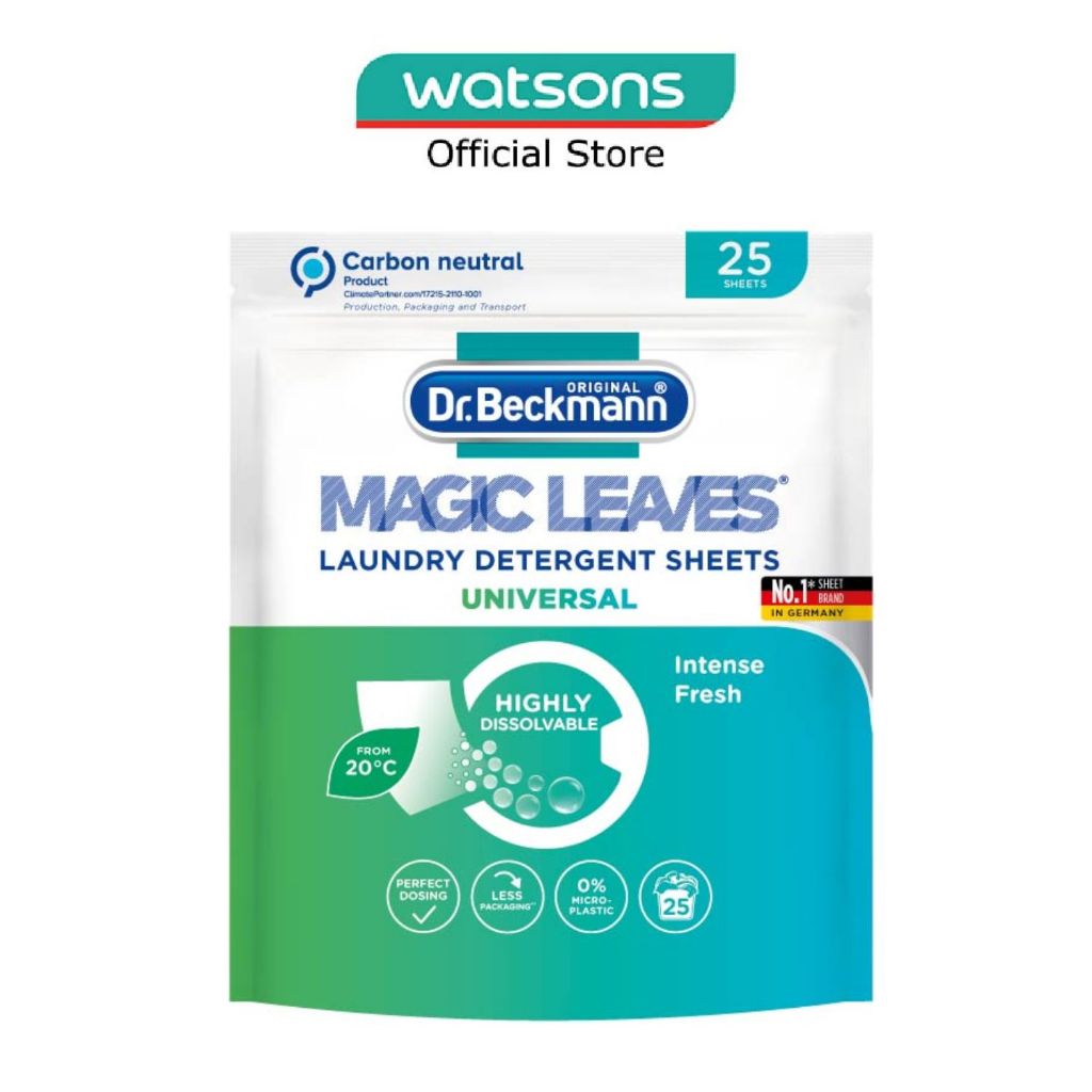 DR BECKMANN Magic Leaves Universal Laundry Detergent Sheets 25s ...