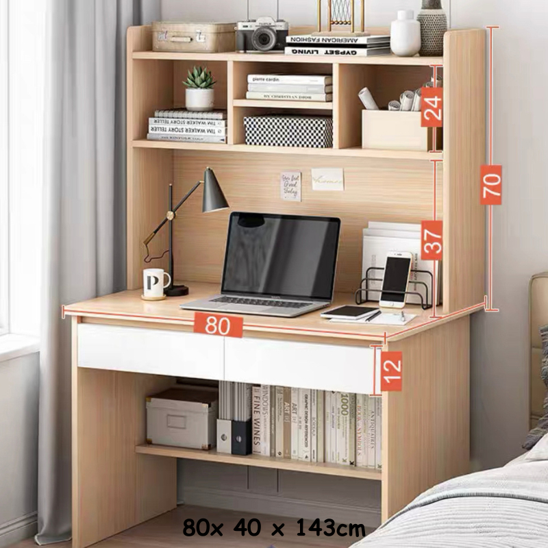 🇸🇬 Scandinavian Study table with shelves Home Furniture Desk Furniture ...