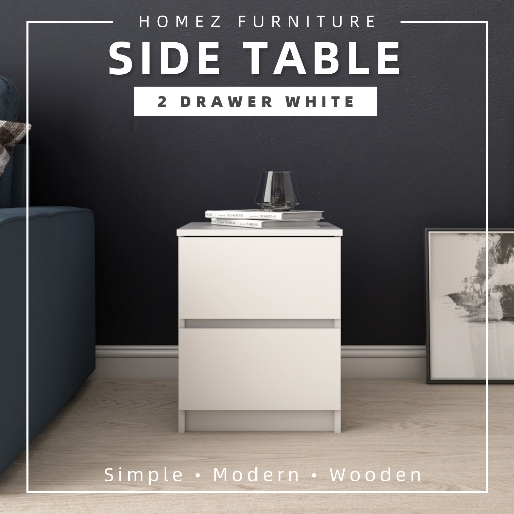 Homez 1.5FT Side Table with 2 Layer Drawer Storage - HMZ-FN-ST-7004 ...