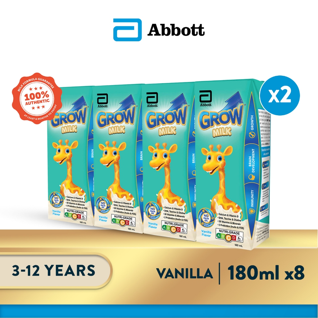 [Bundle of 2] GROW Growing Up Milk for Kids - Ready-To-Drink Vanilla (3 ...