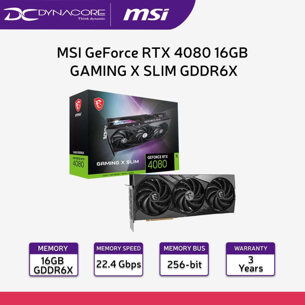 【FREE 24-inch Gaming Monitor】MSI GeForce RTX 4080 16GB GAMING X SLIM ...