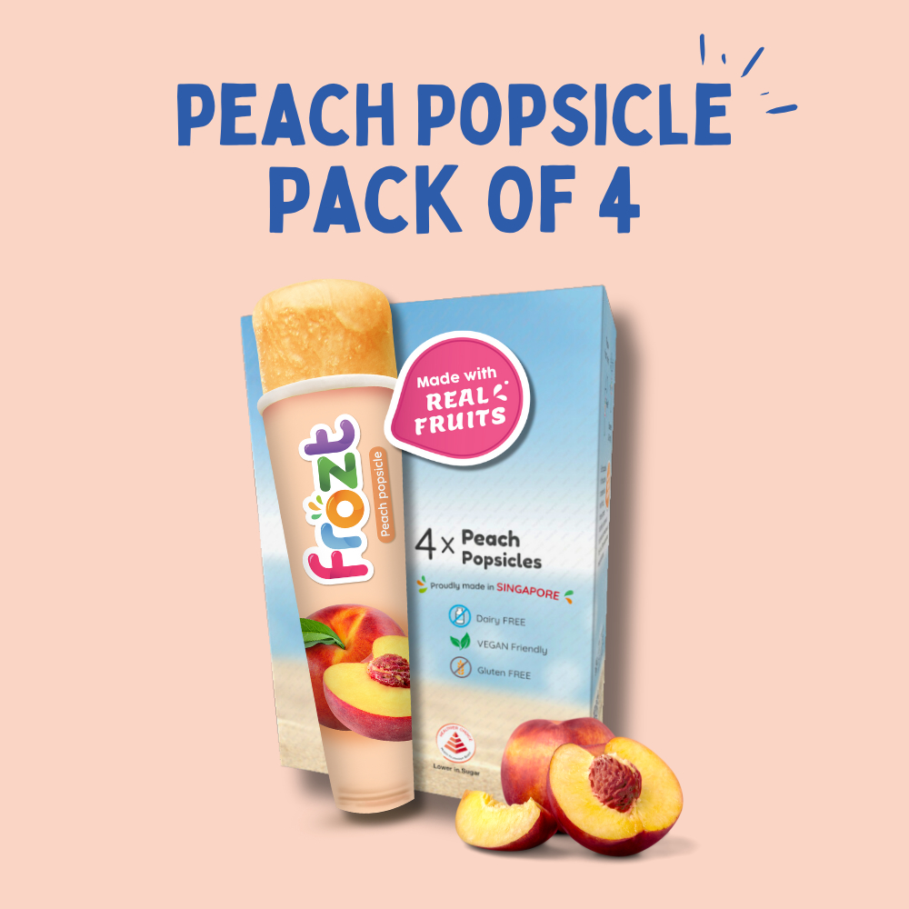 Frozt Peach Popsicle Pack Of 4 - Real Fruit, Lower Sugar & Guilt-Free ...
