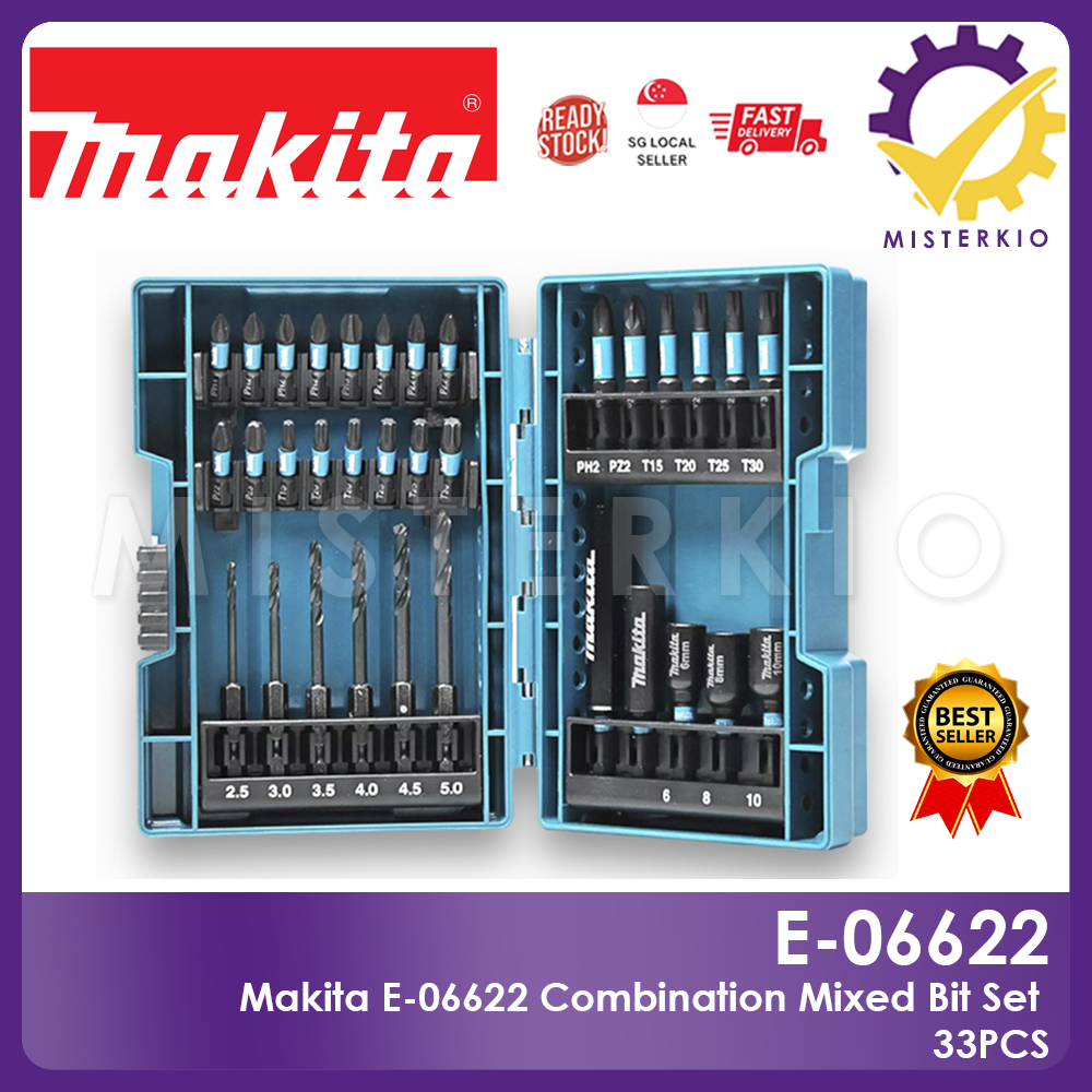Makita E-06622, 33pcs Impact Black Metal Screw bit with Case, Contain ...