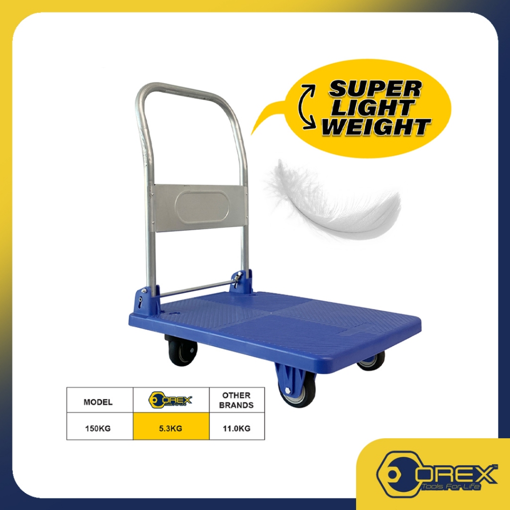 OREX HAND TRUCK TROLLEY WITH PU CASTER ,150KG | Shopee Singapore