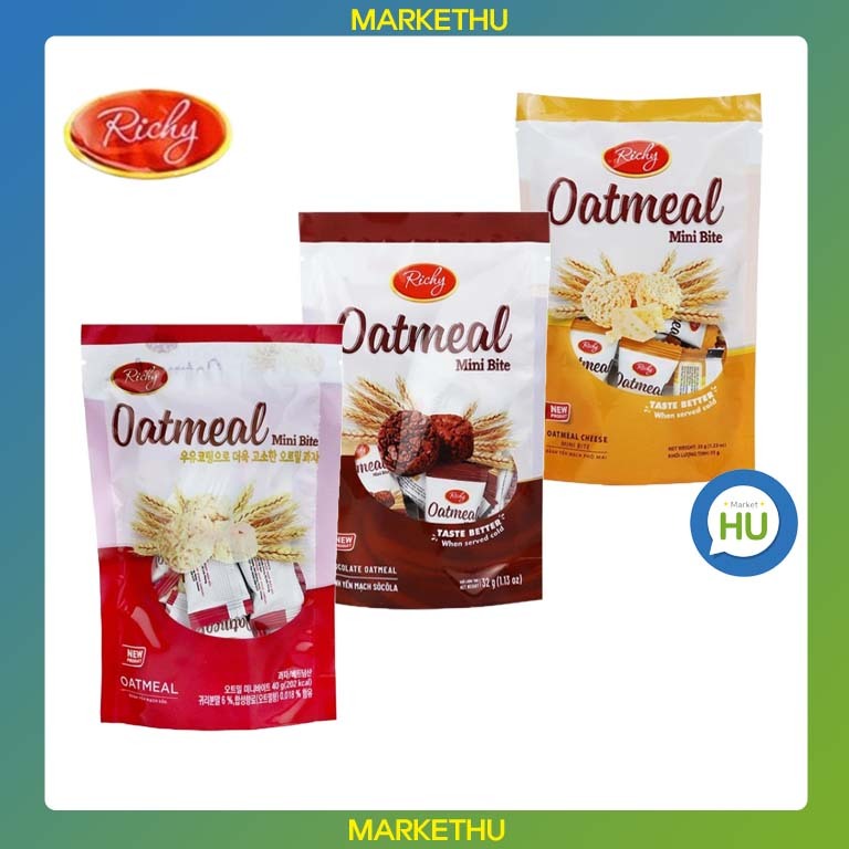 [Richy] Oatmeal Mini Bites Original 40g(16p), Cheese 35g(14p), Choco ...