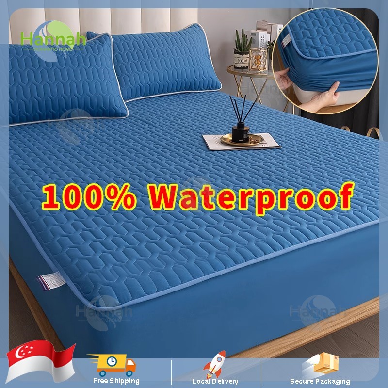 Waterproof Single/Queen/King Size Bed Sheet Waterproof Mattress Protector Mattress Cover ...
